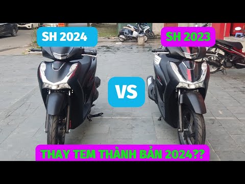 So sánh Sh 2024 vs Sh 2023. Honda sh 160 bản đặc biệt màu đen nhám 2024. sh mới thay mỗi tem ?