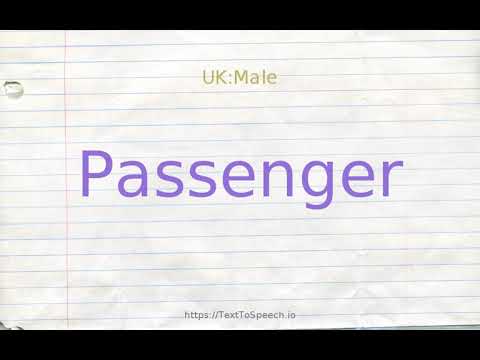 How to pronounce passenger