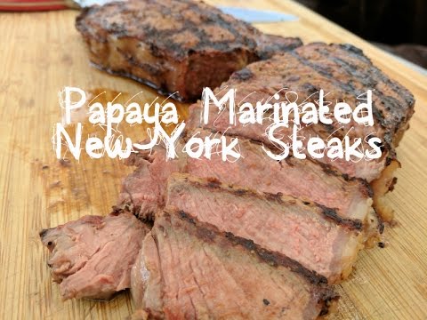 Papaya Marinated Angus New York Strip Steaks  ft. Crenova Vacuum Sealer