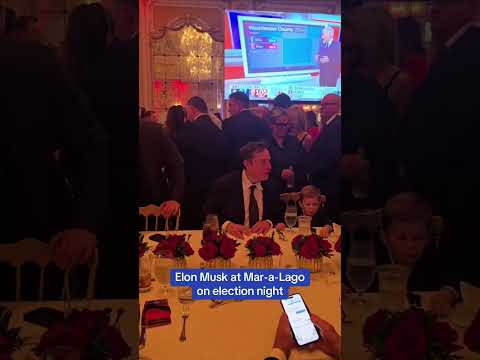 Elon Musk supporting Trump at Mar-a-Lago on Election Night