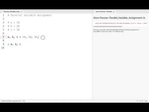 Learn Learn to Code with Ruby Section 02 Lesson 07 Parallel Variable Assignment - Mind Luster