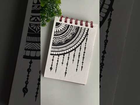 How to draw half mandala ˚˖????ִ໋????͙֒✧˚⋆.????༘⋆ #mandalaforbegginers #trending #shorts #drawing #artist