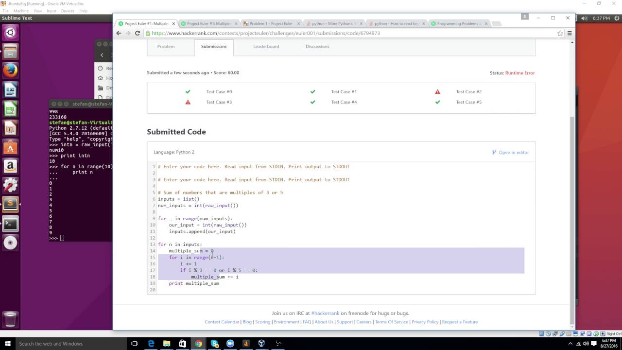 Python Project Euler Problem 1:  Better O(1) solution