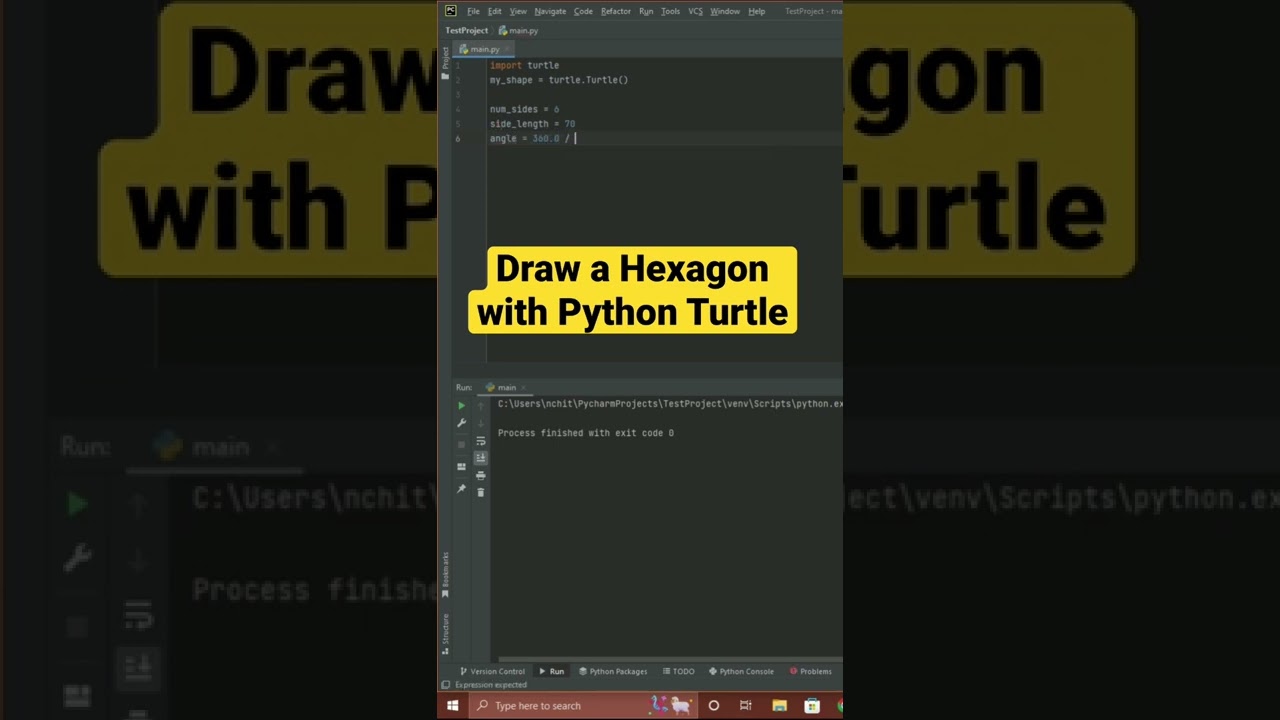 Draw a Hexagon with Python Turtle