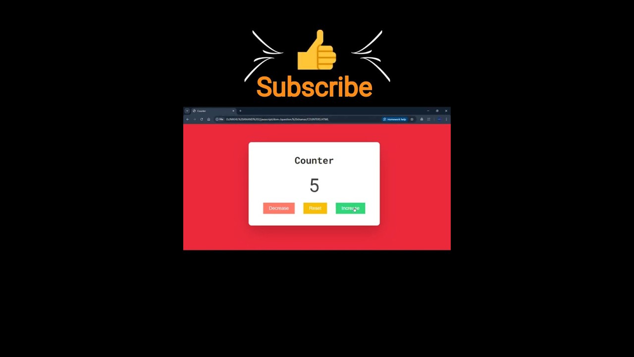 🚀 HTML CSS & JS COUNTER INCREASE DECREASE RESET #coding #htmlcssjs #webdesign #shorts