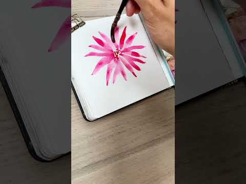 How to paint an easy layered dahlia flower for beginners
