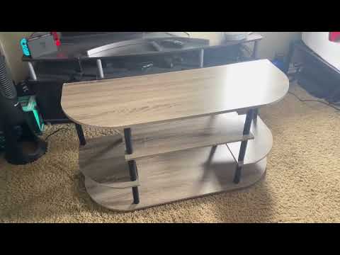 Furinno Jaya Simple Design Corner TV Stand Review, Awesome Simple TV Stand!