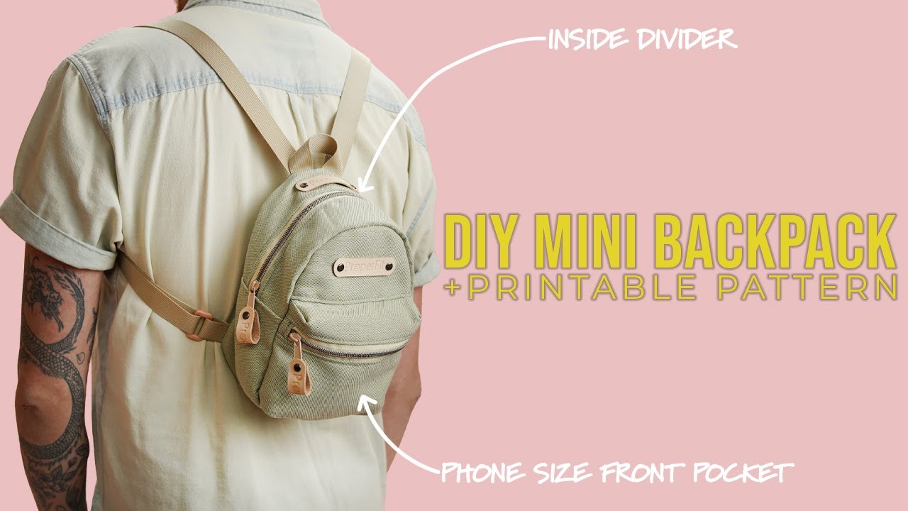DIY Mini Backpack with STEP BY STEP INSTRUCTIONS + Printable PDF Pattern (EASY PROJECT)
