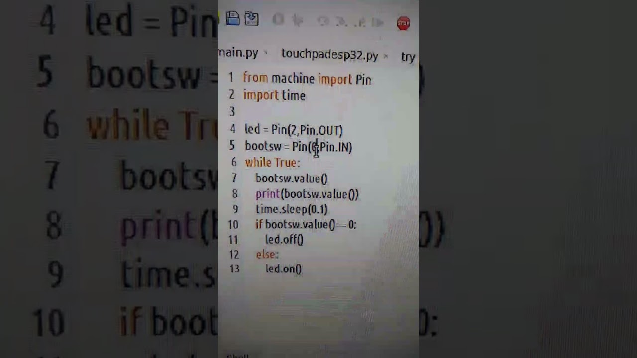 Using the Boot switch as an input on esp32 | Micropython #shorts #micropython #esp32| VinVout