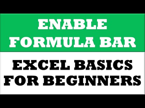 How to enable formula bar in Excel | Excel Basics