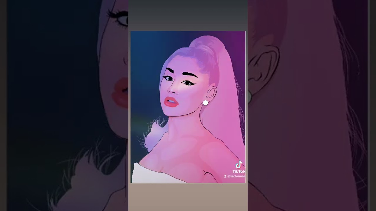 @arianagrande vector art portrait #arianagrande #vectortiktok #vectorart #vector portrait #cartoon
