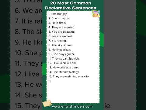 20 Most Common Declarative Sentences In English #shorts
