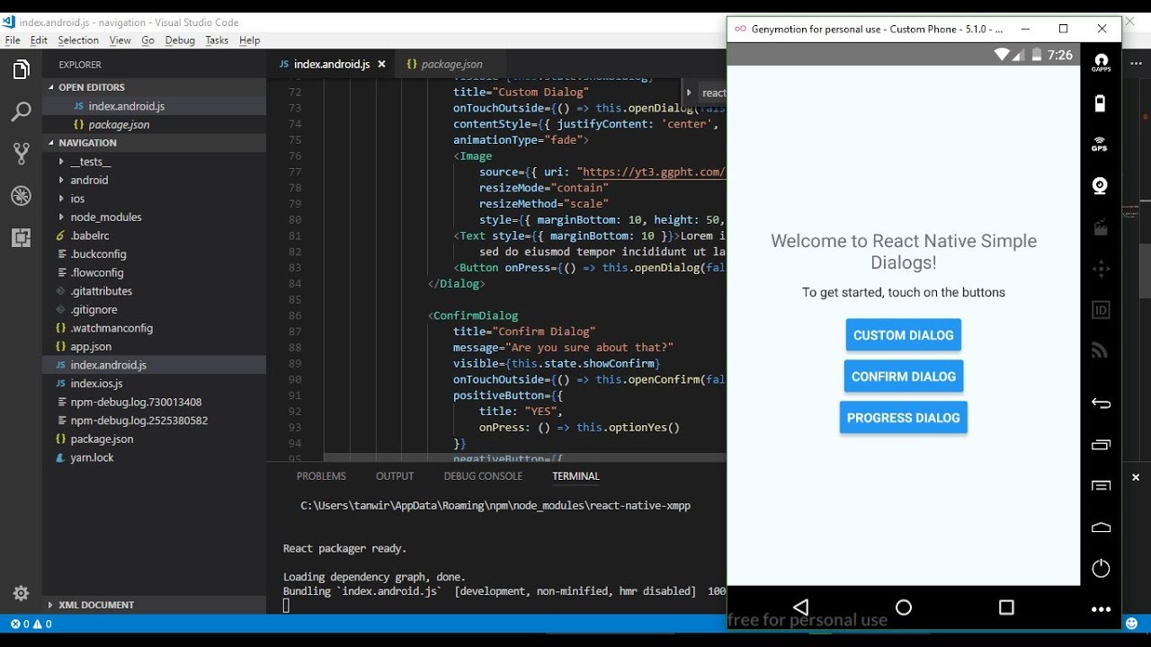 React Native - How to make dialogs box android and IOS