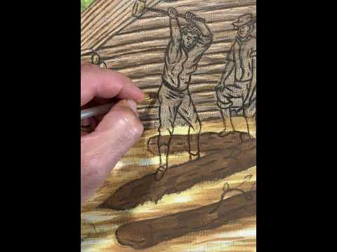 Working on a painting. Southern Folk Art. Georgia