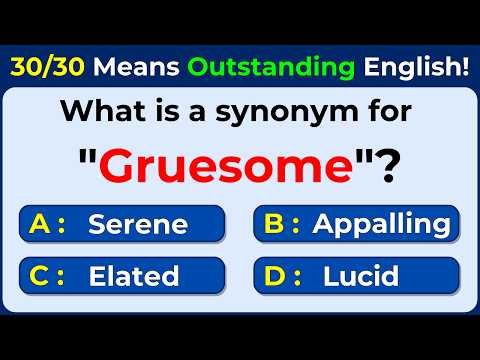 30/30 Means Outstanding English Vocabulary! #challenge 37