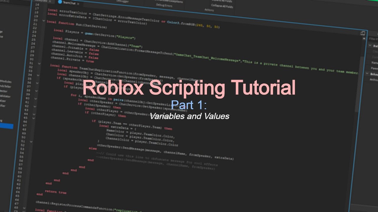 Roblox Scripting Tutorial | Part 1: Variables and Values