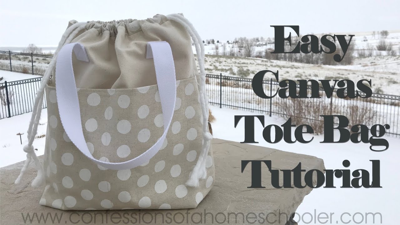 Easy Canvas Tote Bag // SEWING TUTORIAL!!