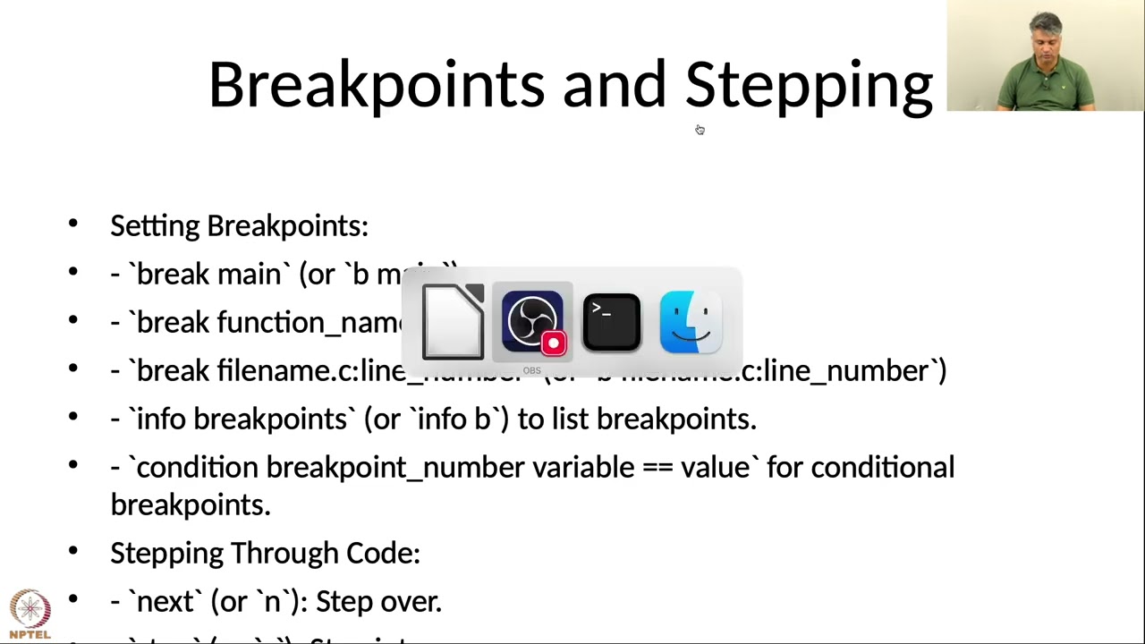 Week 10: Lecture 6: Code Debugging using GDB
