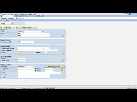 Vendor creation in SAP with T-code : XK01