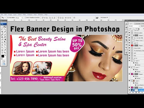 Flex Banner Design using in Adobe Photoshop Cs 3 || Shop Flex Banner Design || Photoshop Tutorial |