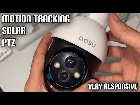 AOSU Solar Security Camera Wireless Outdoor with Panoramic PTZ, Human Auto Tracking, 2K Night Vision