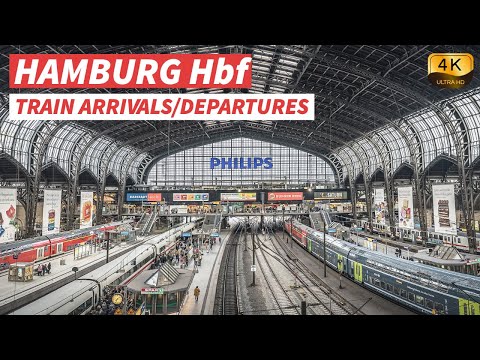 【4K】Hamburg Hbf - Train Arrivals and Departures in 12 minutes