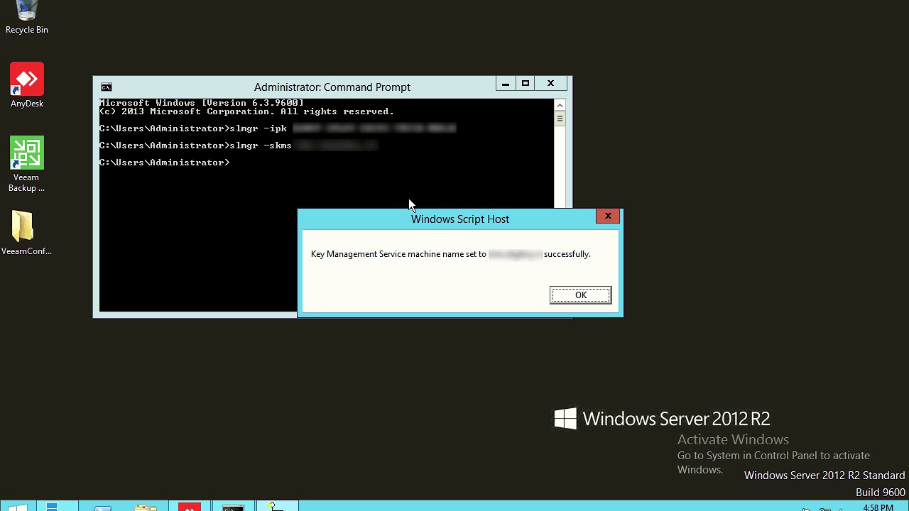 Activate Microsoft Windows Server 2012r2 KMS server CMD , Command Prompt