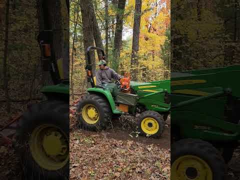 John Deere 3025e Pulling Massive Debris Pile