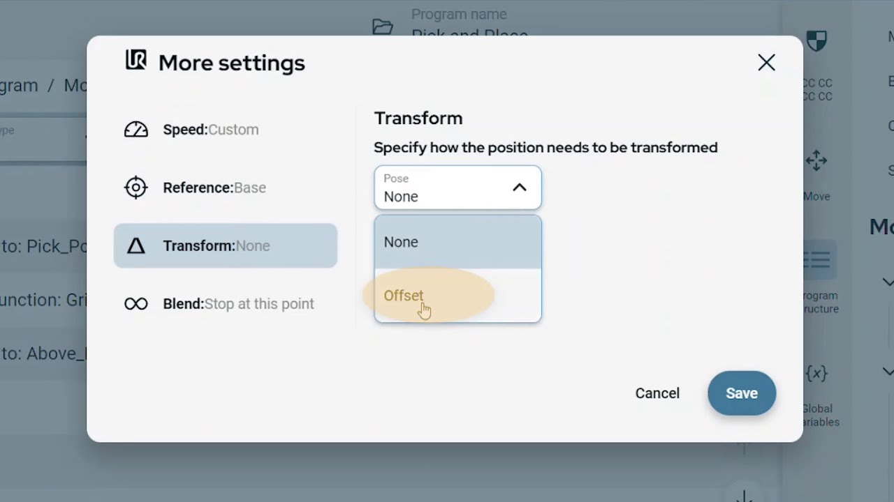 5 Transform positions with Offsets to minimize the number of waypoints