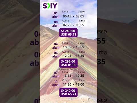🎒✈️LIMA-CUSCO ROUND-TRIP FLIGHTS | APRIL | SKY AIRLINES
