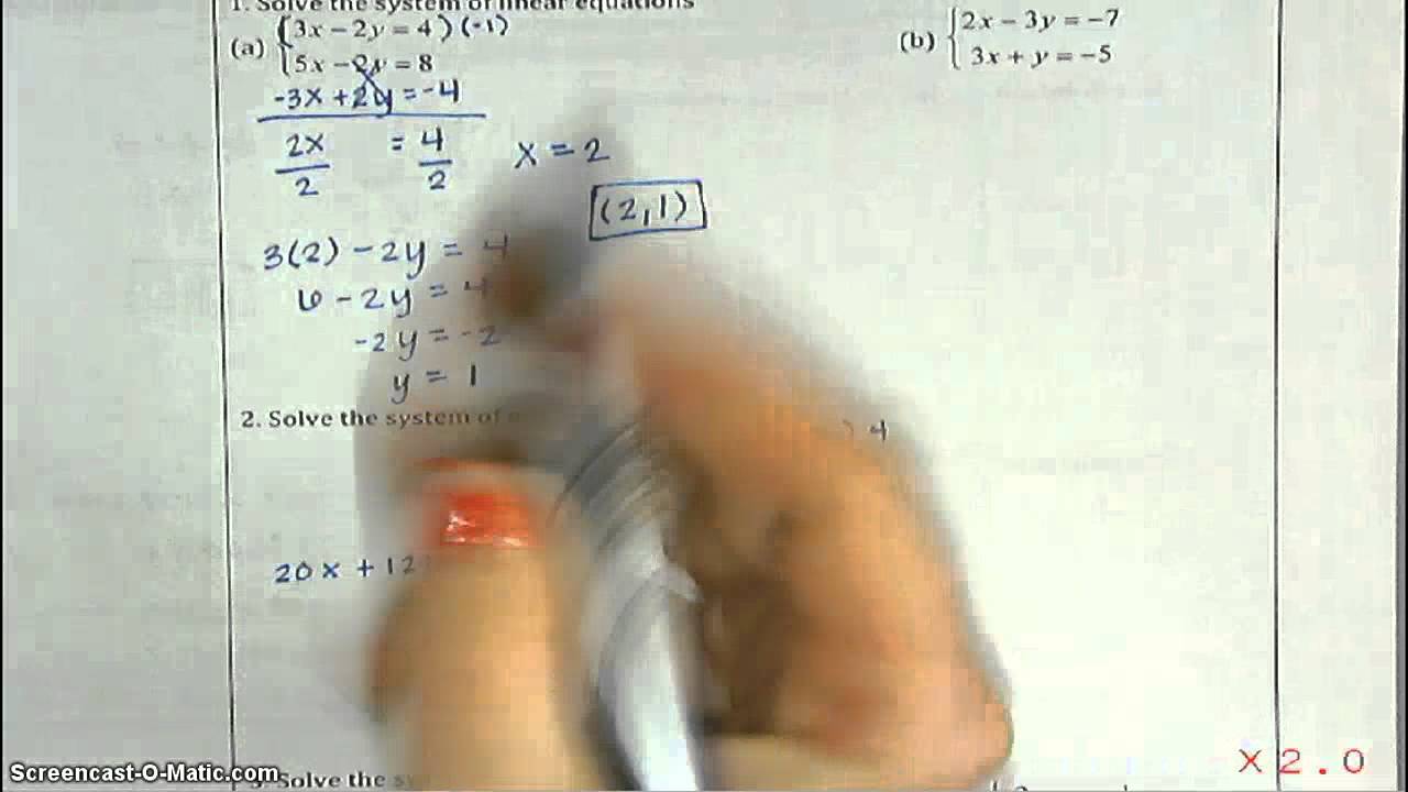 7-2 Notes: Two Variable Linear Systems