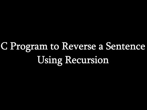 C LANGUAGE || BASIC PROGRAMMING || C program to Reverse a Sentence Using Recursion ||