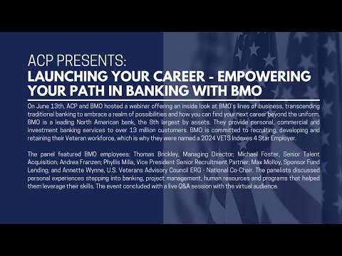 ACP Presents: Launching Your Career - Empowering Your Path in Banking With BMO