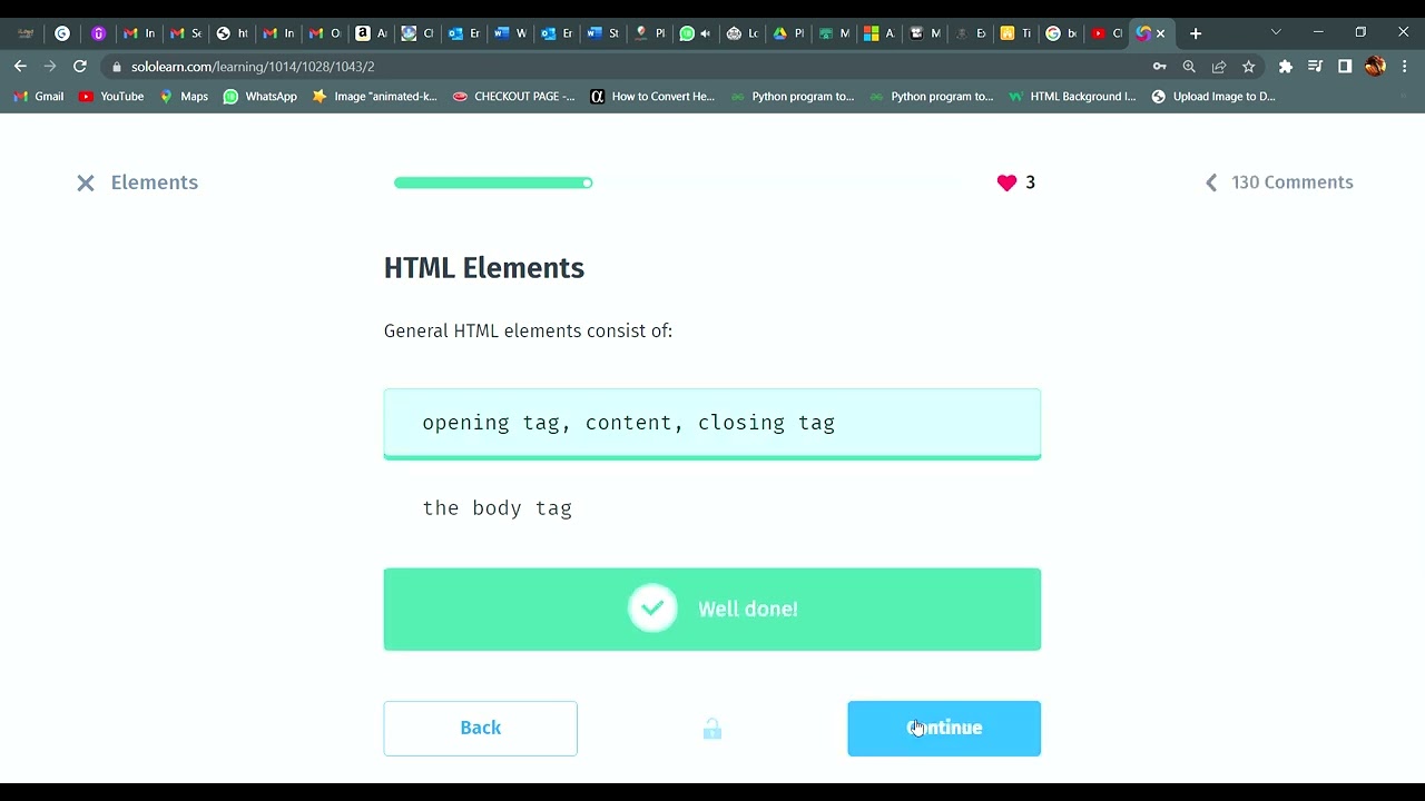 Elements|10|HTML Basics| SOLOLEARN Answer