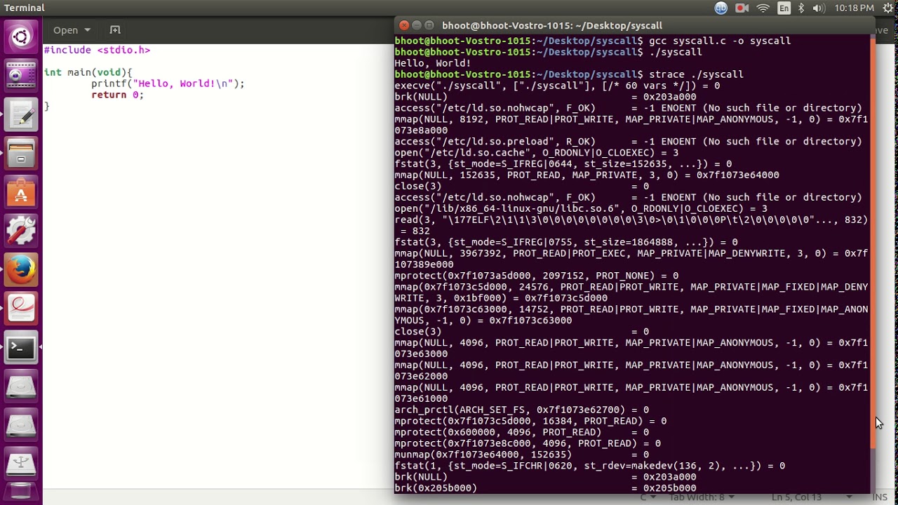 Linux Syscall - C and Assembly