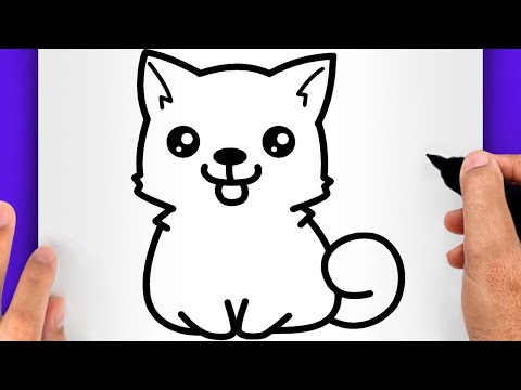 DESSIN FACILE KAWAII | COMMENT DESSINER UN CHIEN FACILEMENT - DESSIN DE CHIEN FACILE