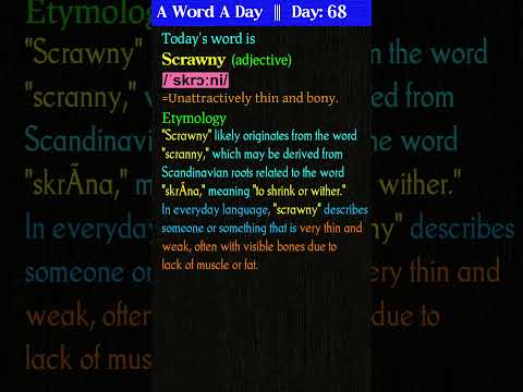 "Scrawny" ~ Meaning, Etymology, Usage | English Word Meaning #vocabulary #improvevocabulary