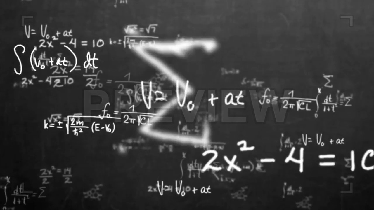 Black Math Equations and Formulas Stock Motion Graphics