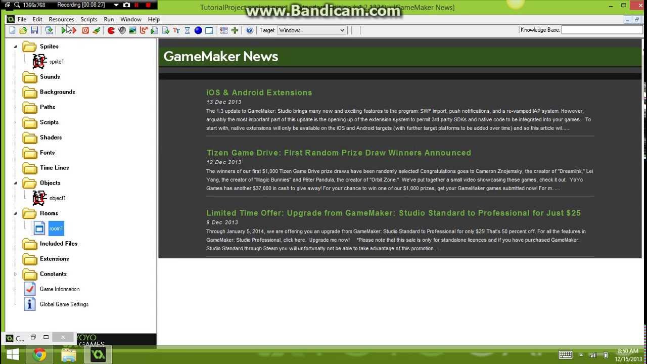 GAMEMAKER TUTORIALS 01 --- The Basics: Sprites, Objects, and Rooms