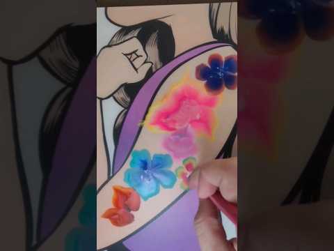 Painting Different Body Art Flowers tutorial 💐 #flowers #tutorial #makeup #art #artist #facepaint