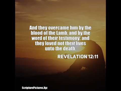 Revelation 12:11: And they overcame him by the blood of the Lamb, an...