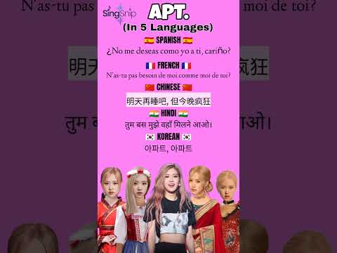 APT. - Rosé Lyrics in 5 Languages 🇮🇳🇰🇷🇪🇸🇨🇳🇫🇷 #rosé #brunomars #ChaDabin #lyrics