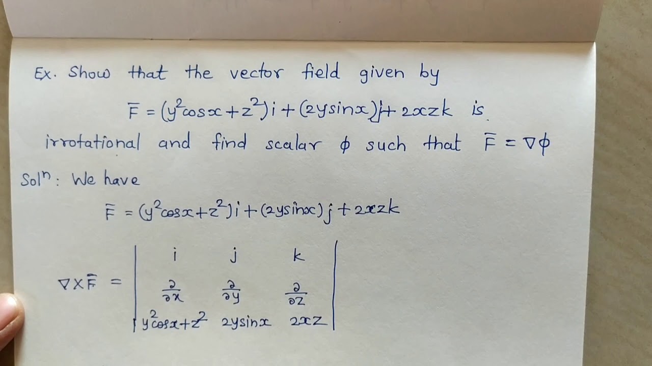 Irrotational vector field example