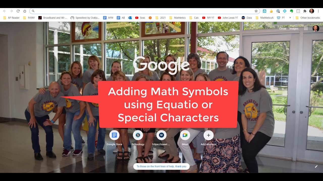 How To Insert Math Symbols Using Equatio or Special Characters