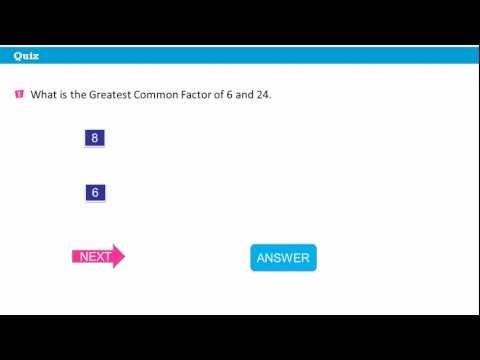 Greatest Common Factor Quiz