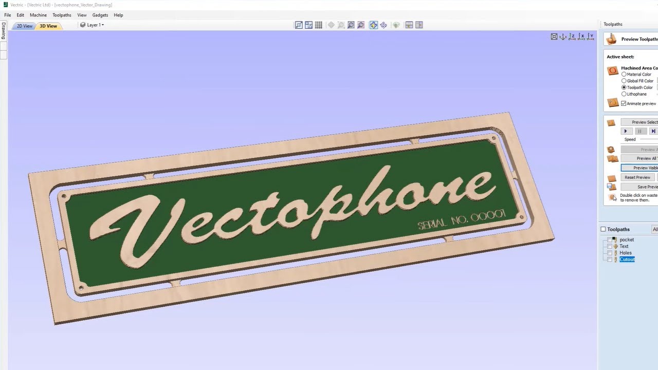 Vectophone - 2D Toolpaths | Vectric V11 Tutorials