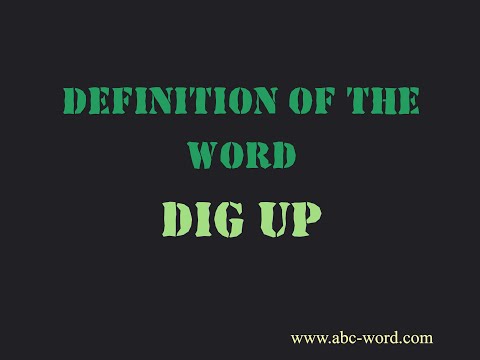 Definition of the word "Dig up"