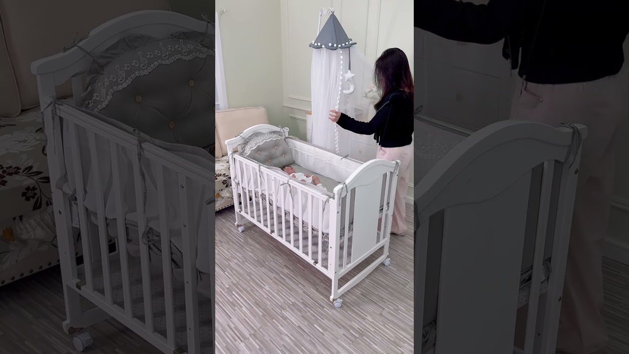 Model: WBB242 Export ready 🌍 Wooden baby #cribs | Support mixed batches & brand customization. #b2b