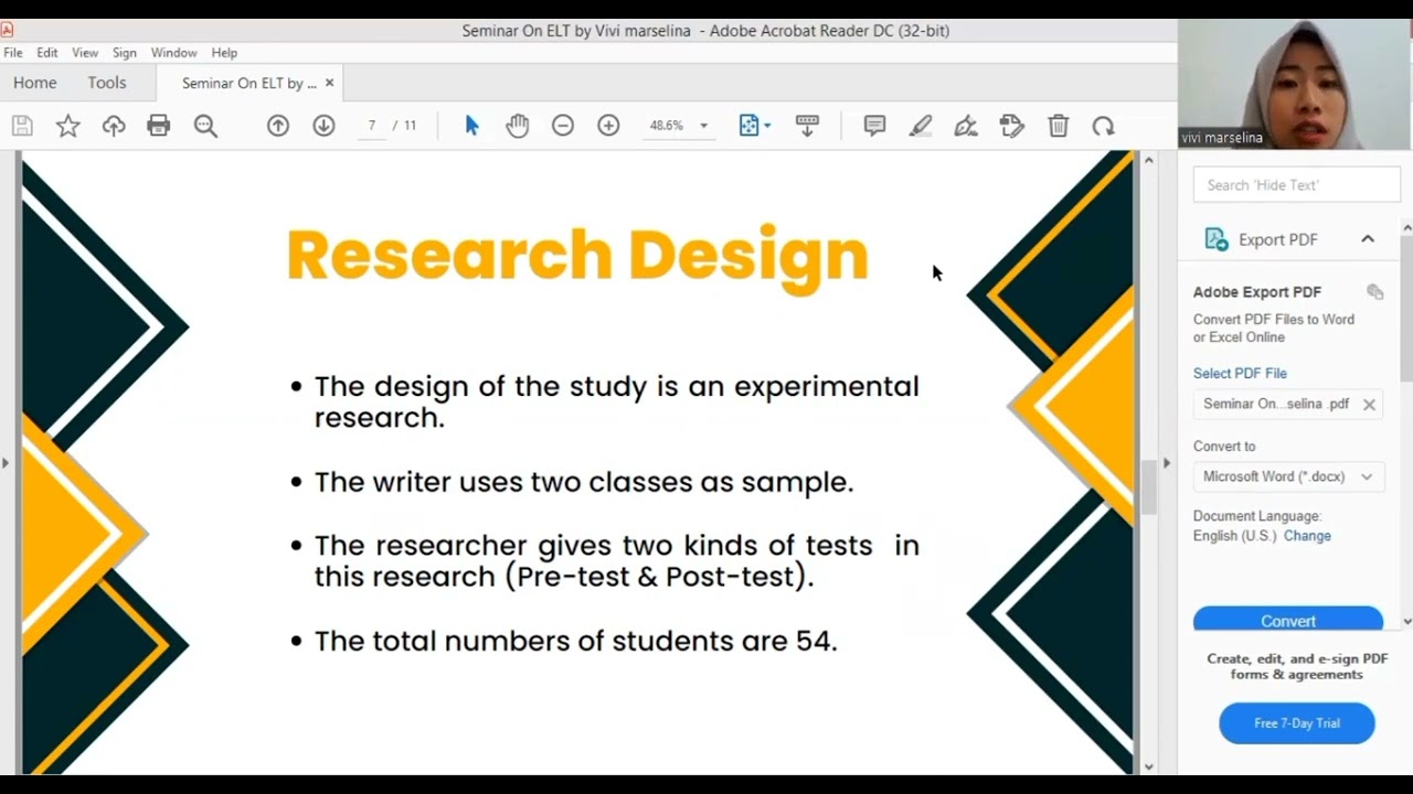 Improving Students' Vocabulary Mastery By Using English Song - Seminar on ELT Final Project