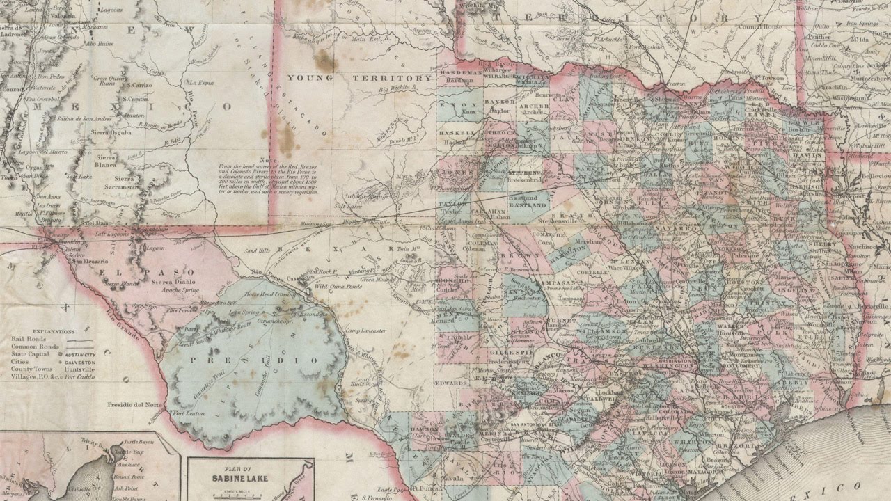 Texas History and Map (1870)